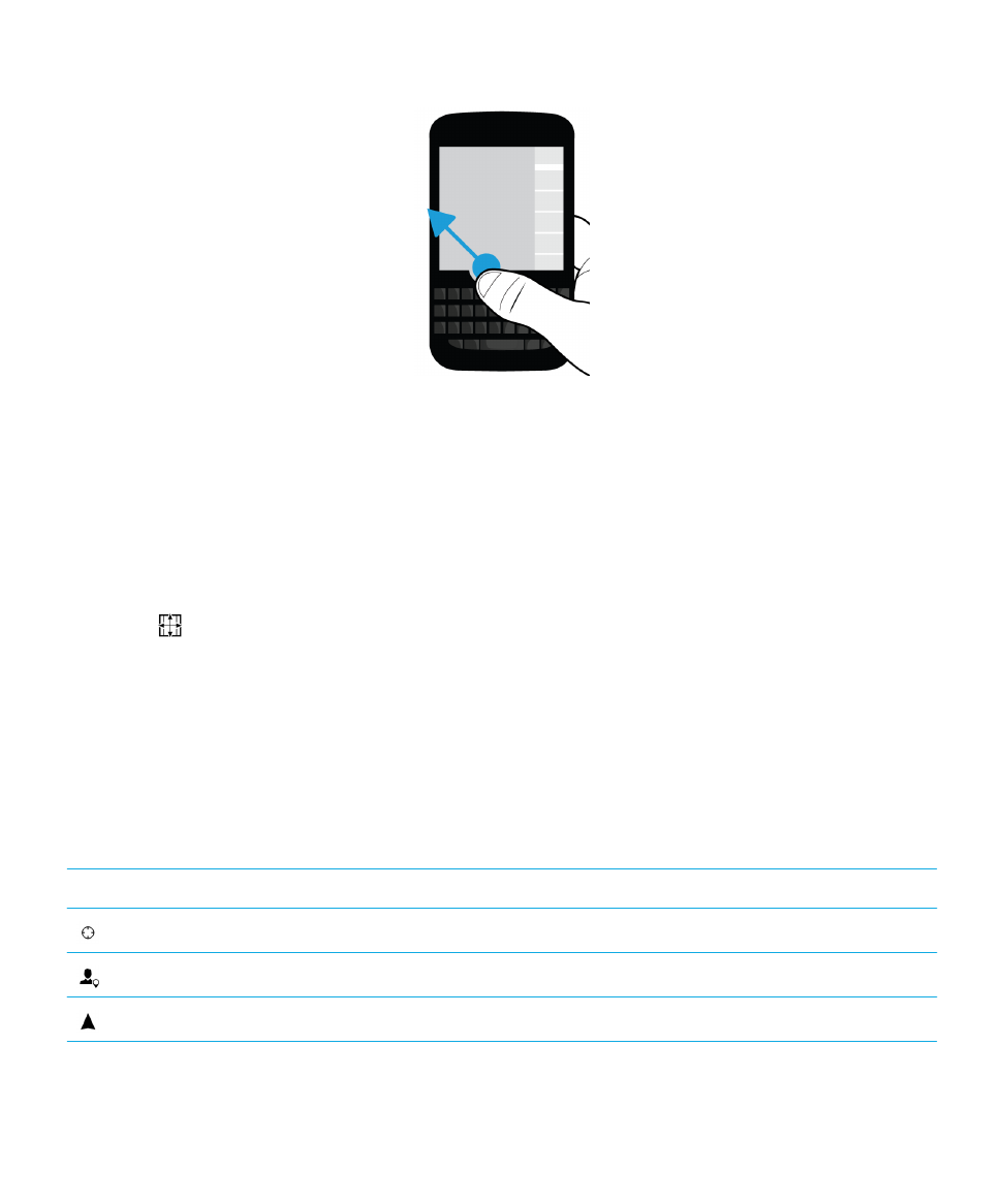 Iconos de BlackBerry Maps - BlackBerry Q5